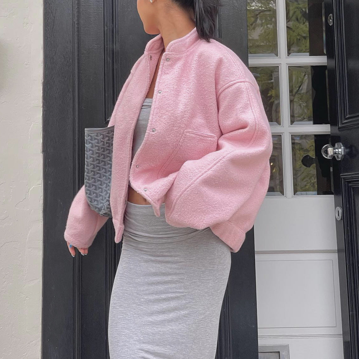 Cozy Wool Bomber Jacket - Stay Warm in Style! Shop Now! – The Gifted ...